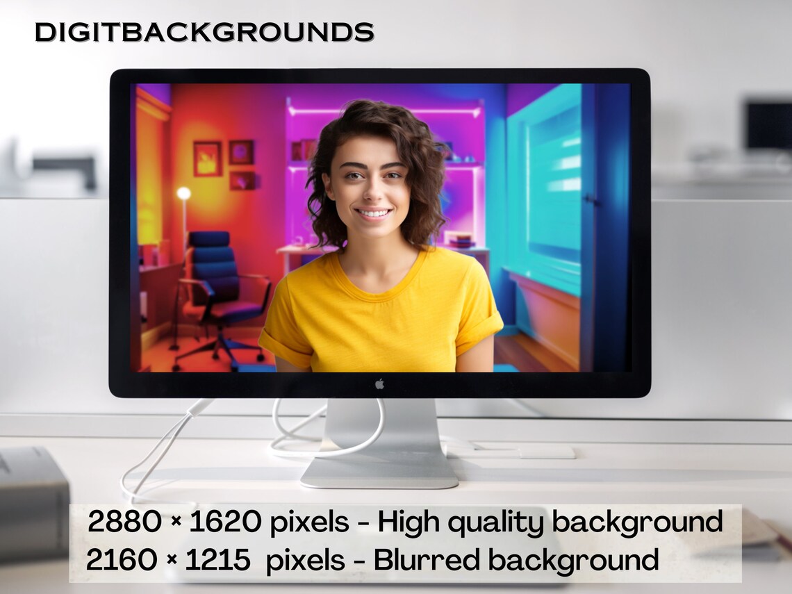 Neon Gamer Room Background, Zoom Meetings, Metaverse Zoom Backdrop ...