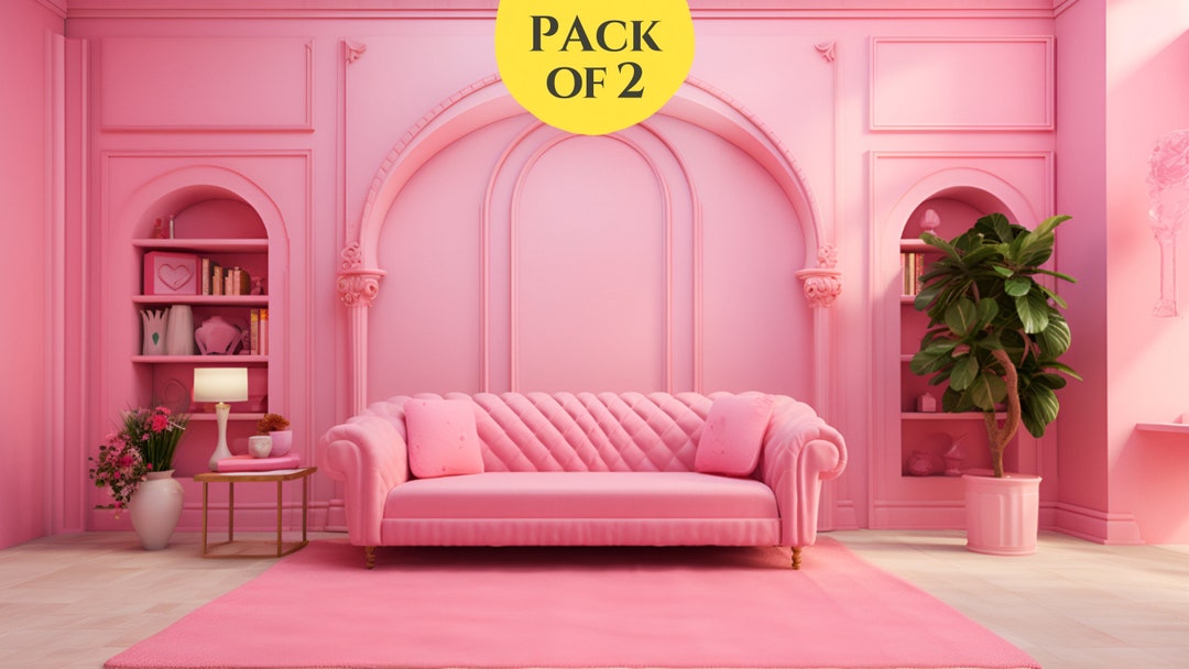 Barbie Inspired Interior Background, Zoom Meetings, Zoom Virtual ...