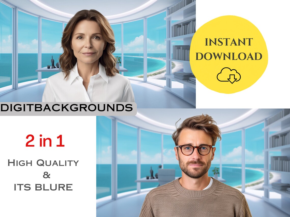 Sea View Private Office Background, Zoom Meeting, Zoom Virtual ...