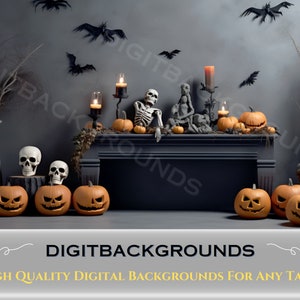 Spooky Halloween Room Backdrop for Zoom Meetings, Zoom Virtual ...
