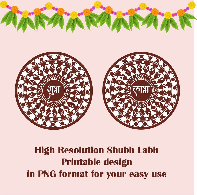 Printable Shubh Labh Sticker for Diwali Decor, Instant Download - Etsy