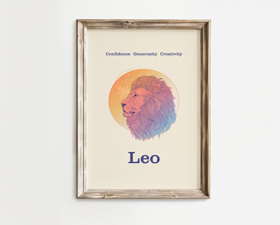 Leo Zodiac Sign Wall Decor Art Print, Instant Digital Download - Etsy