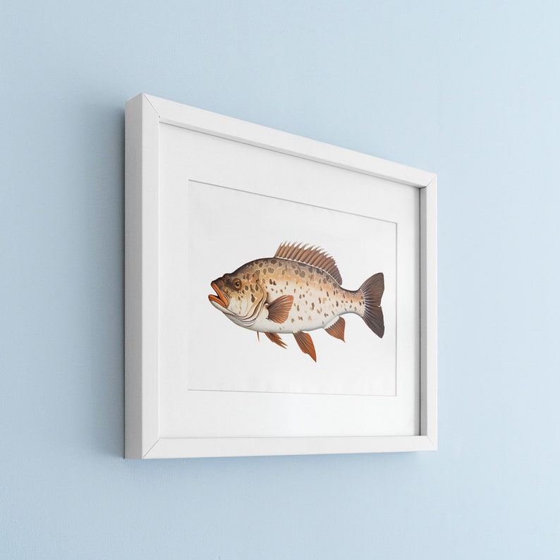 Halibut Print, Fish Print, Halibut, Wall Art, Wall Print, Fish Poster ...