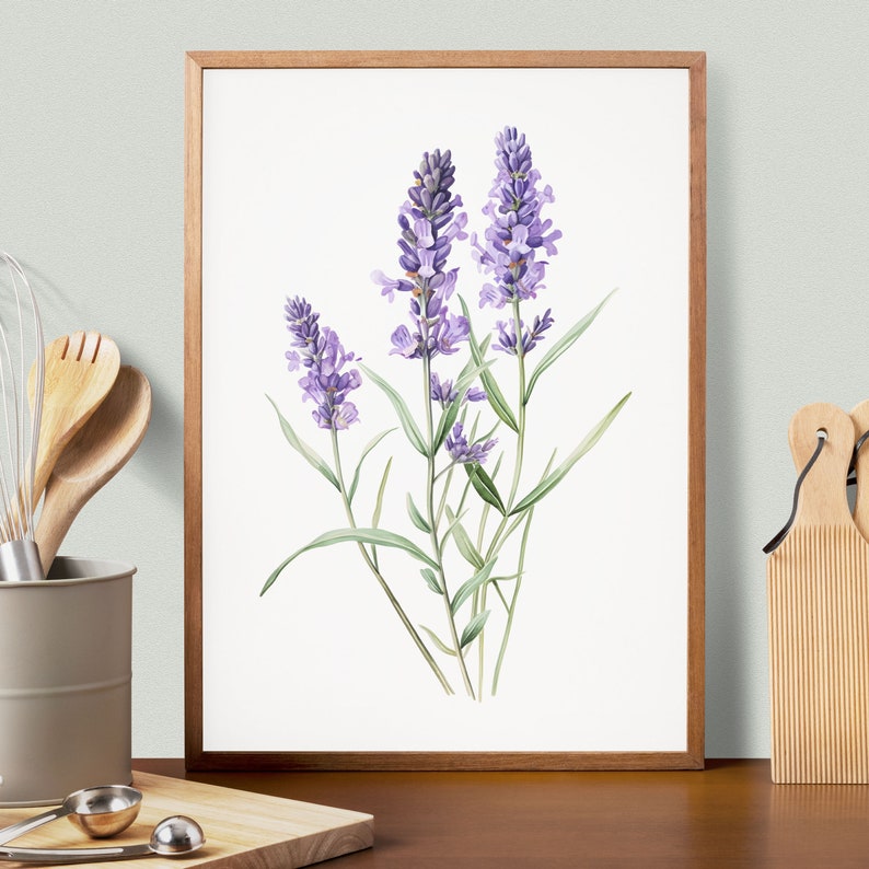 Lavender Wall Art PRINTABLE Purple Flower Print Plant Leaves Petal ...