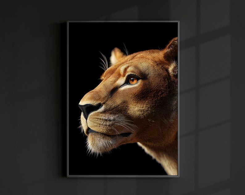 Lion Photo Poster Printable Wall Art Minimal Modern Mammal Wildlife ...
