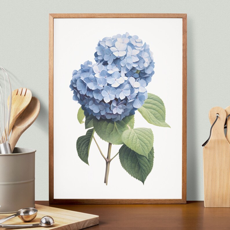 Hydrangea Print, Floral Print, Flower Print, Botanical Flower ...