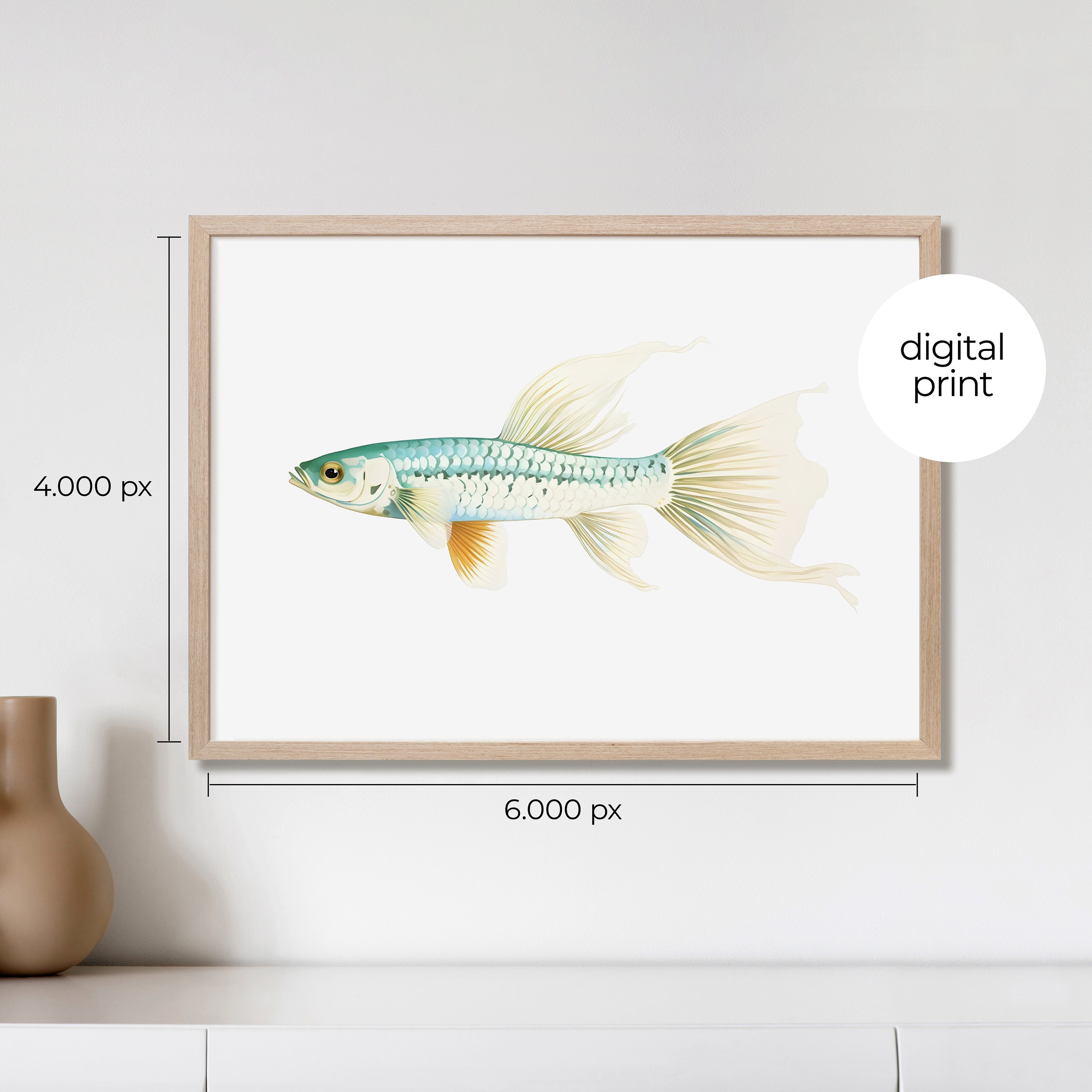 Guppy Print, Fish Print, Guppy, Wall Art, Wall Print, Fish Poster, Fish ...