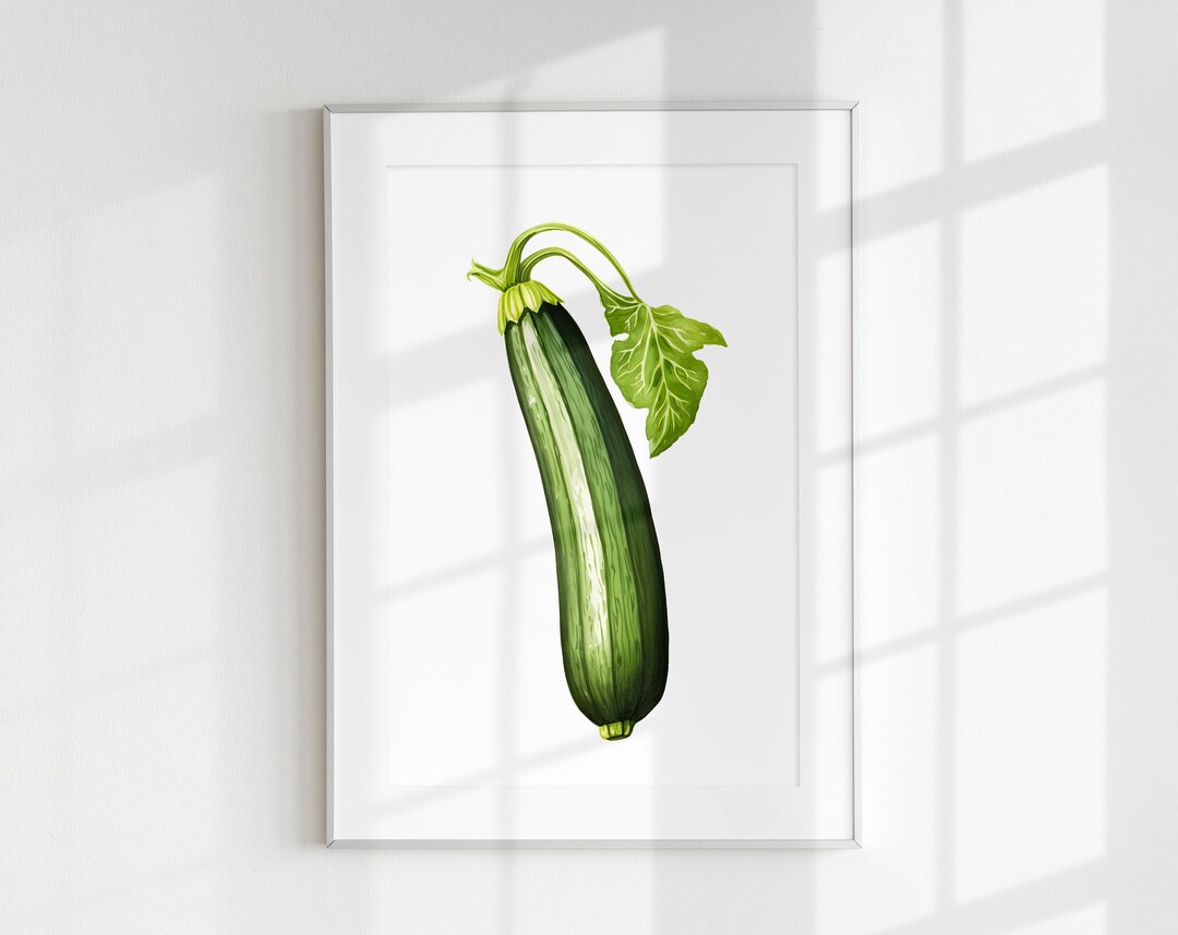 Zucchini Print Vegetable Food Poster Healthy Wall Art Decoration ...