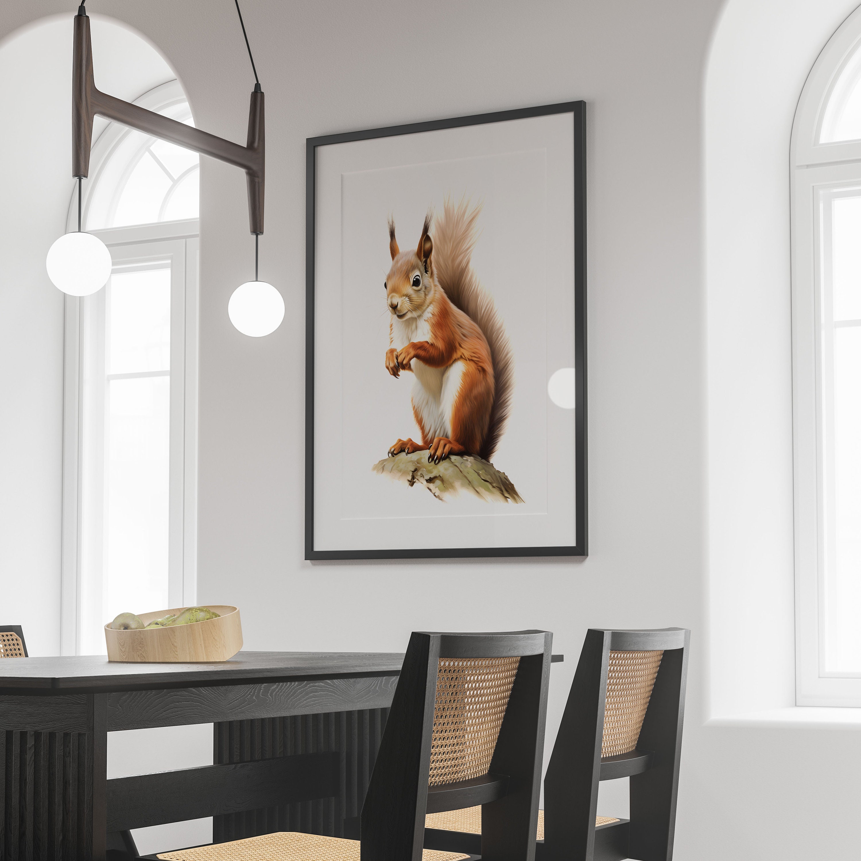 Red Squirrel Wall Art PRINTABLE Forest Mammal Minimal Poster Botanical ...