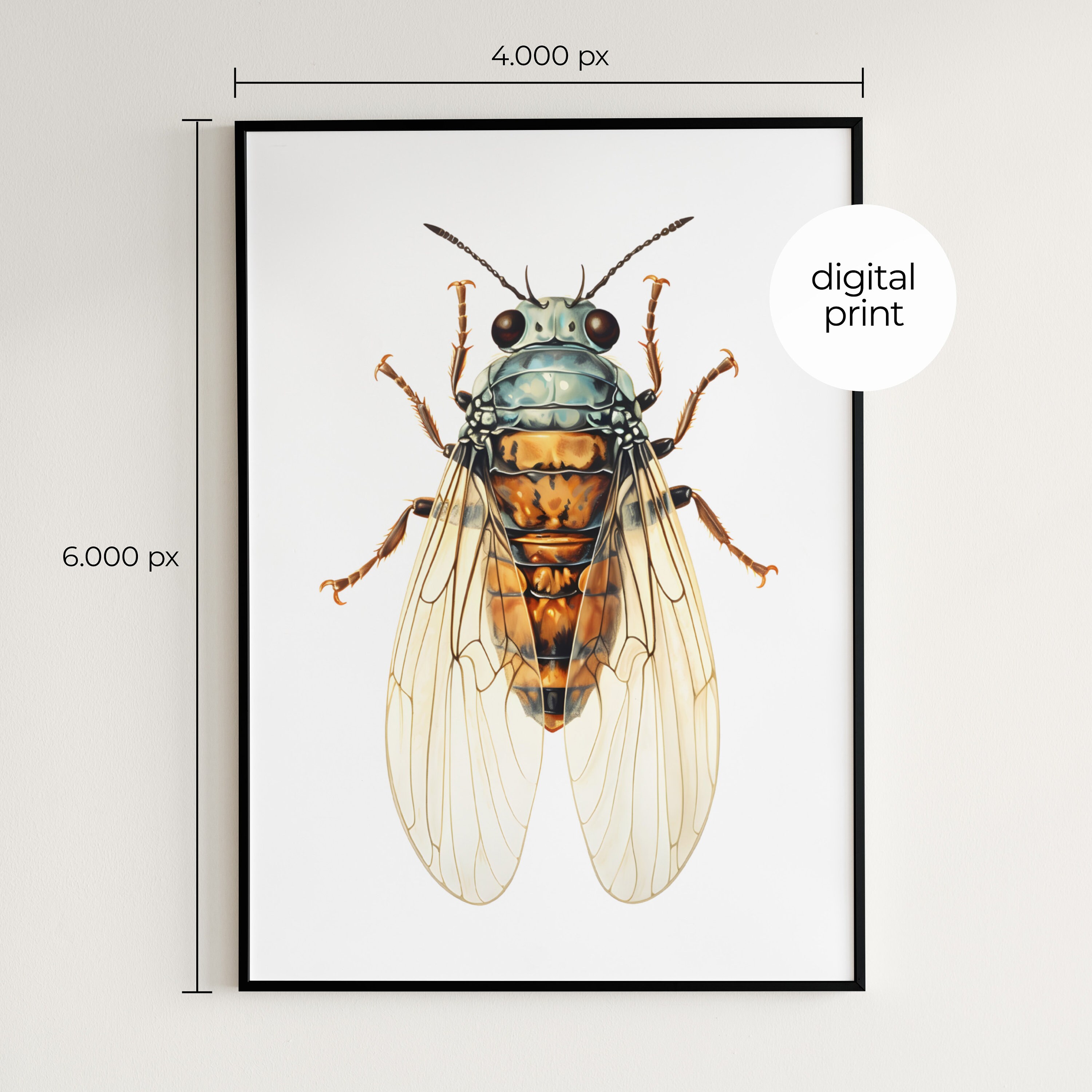 Bugs Print Bundle, Insect Prints, Set of 6, Botanical Guide, Wall Art ...