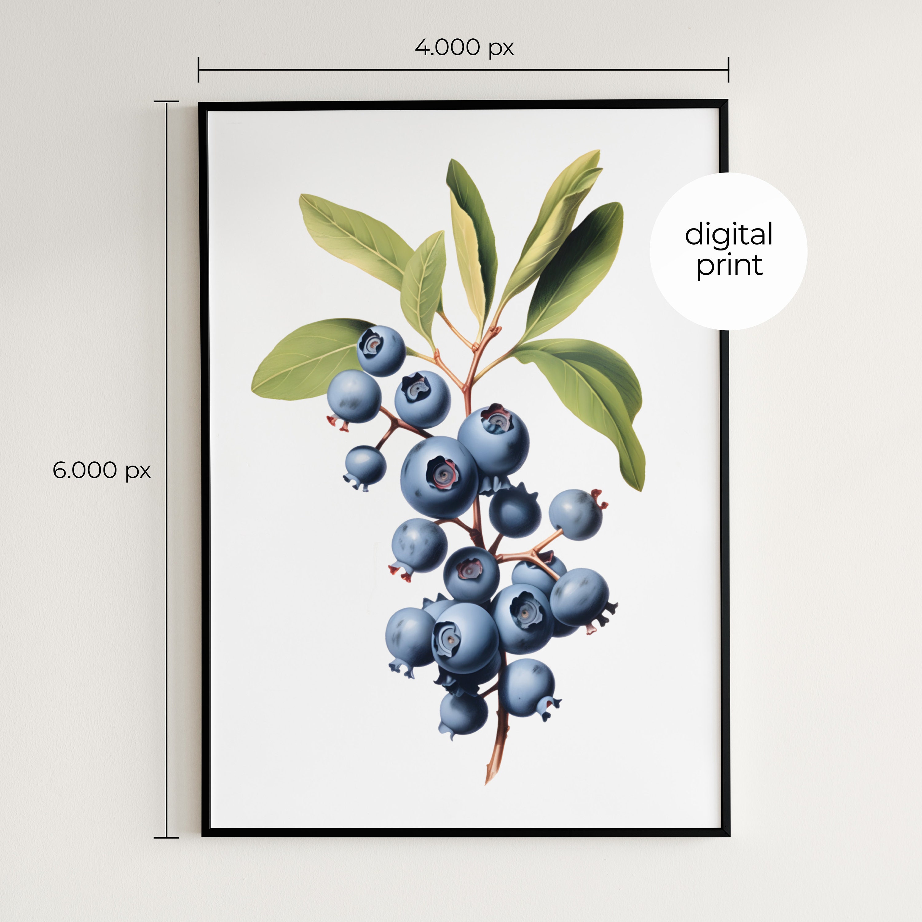Blueberry Print, Fruit Print, Berry Print, Botanical Fruits, Blueberry ...