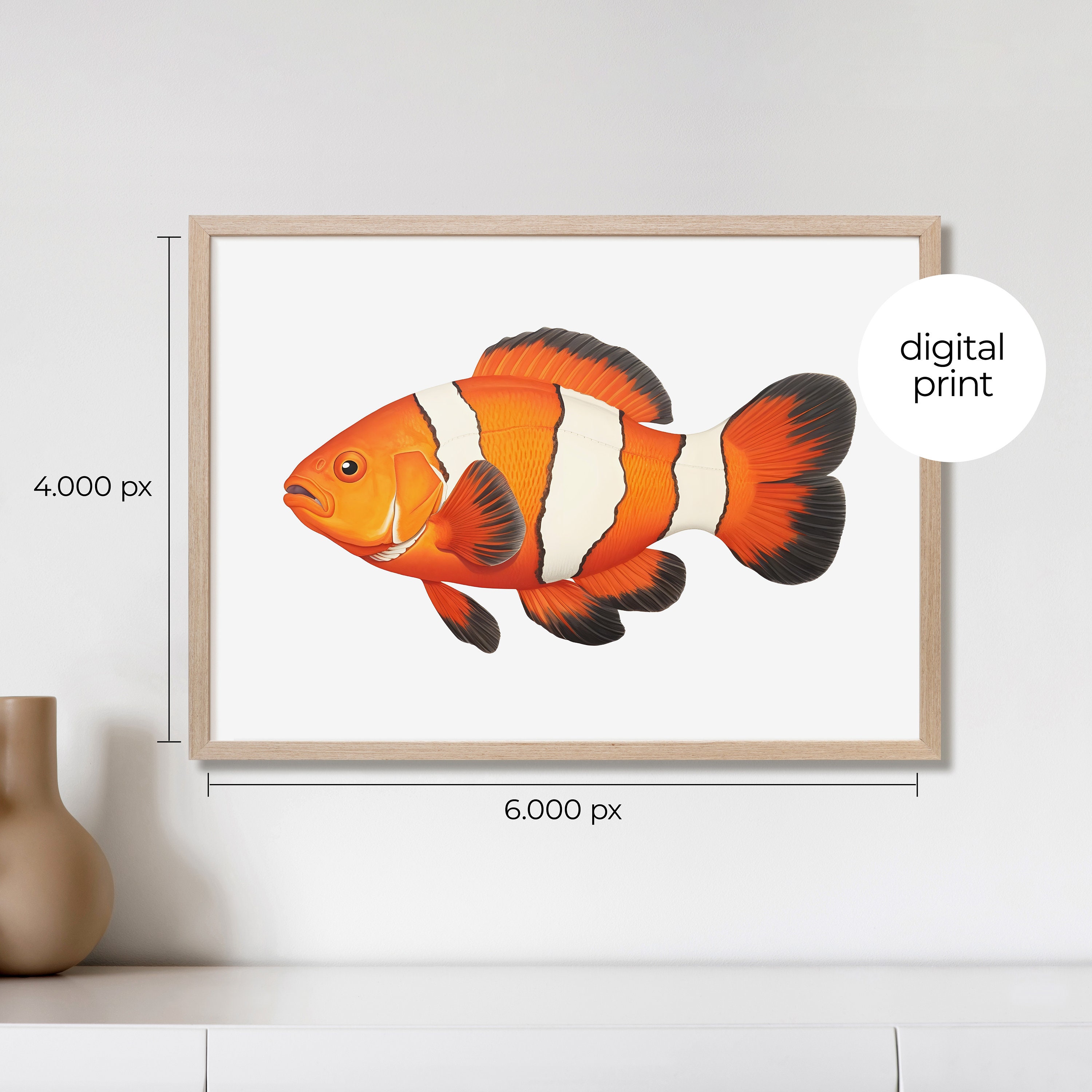 Clownfish Print, Fish Print, Clownfish, Wall Art, Wall Print, Fish ...