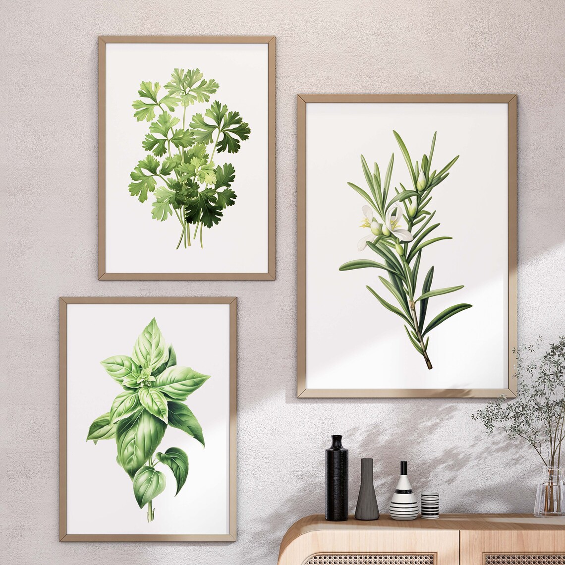 Herbs Print Bundle, Herb Prints, Set of 6, Botanical Guide, Wall Art ...