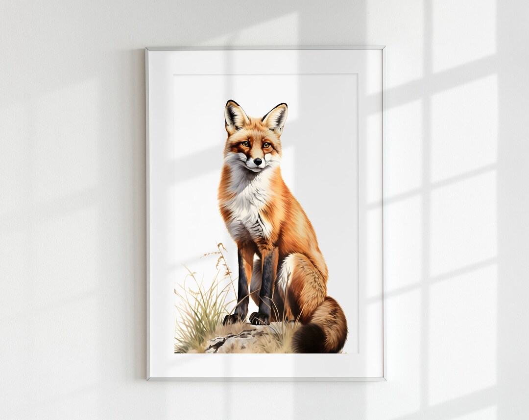 Red Fox Wall Art PRINTABLE Forest Mammal Minimal Poster Botanical ...