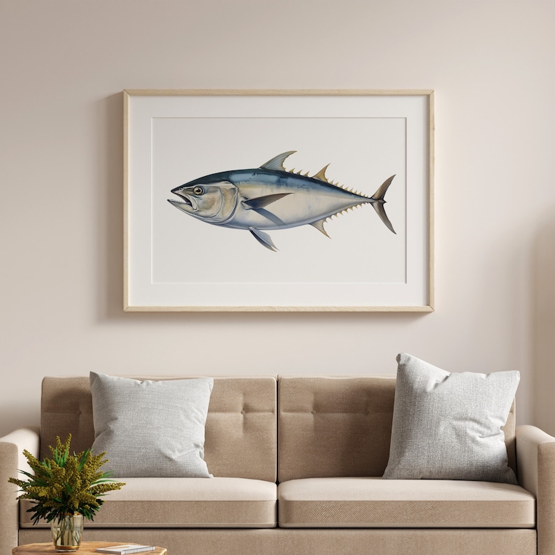 Tuna Print, Fish Print, Tuna, Wall Art, Wall Print, Fish Poster, Fish ...