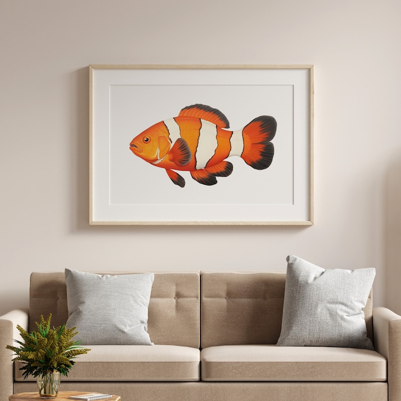 Clownfish Print, Fish Print, Clownfish, Wall Art, Wall Print, Fish ...