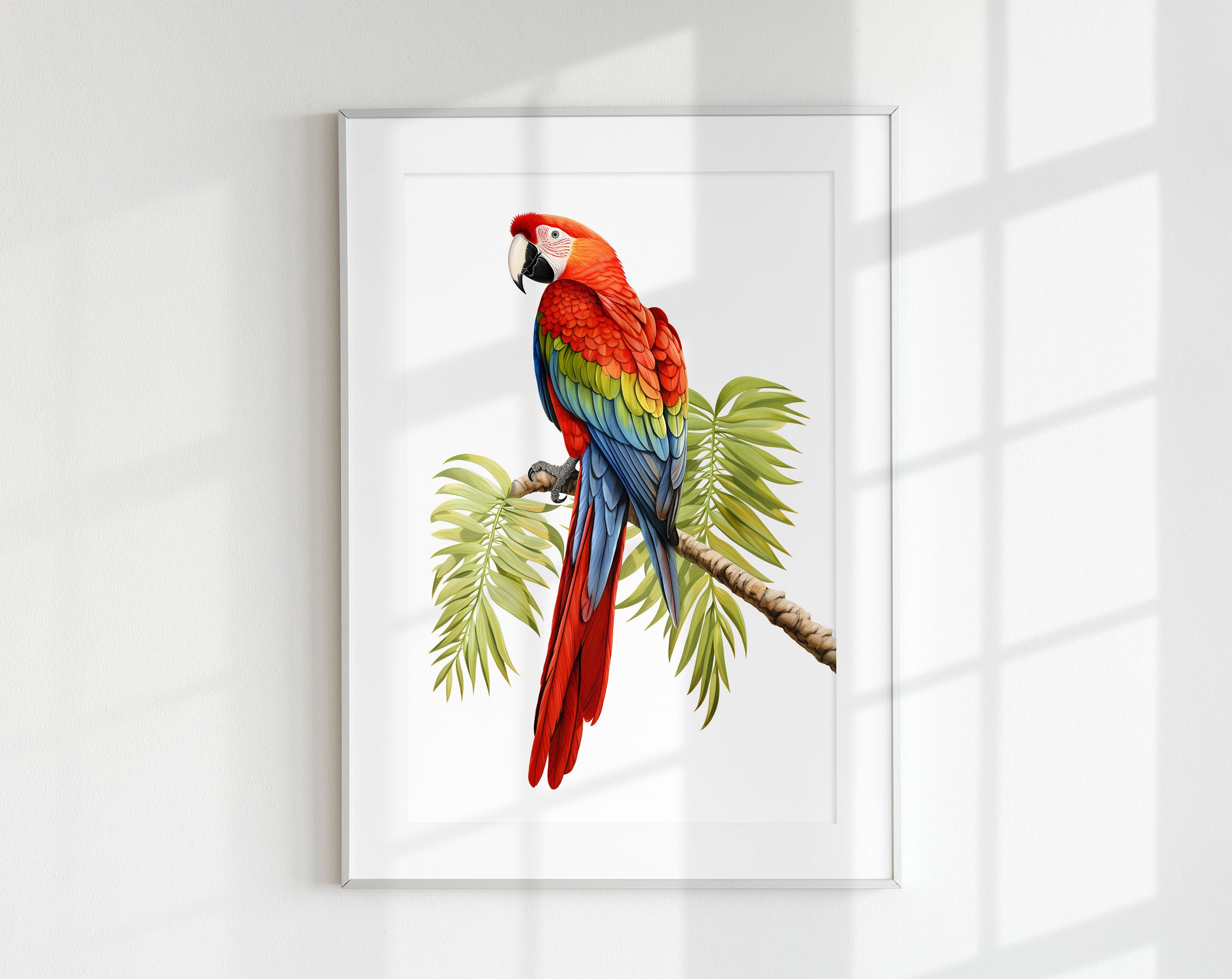 Parrot Wall Art PRINTABLE Scarlet Macaw Tropical Exotic Bird Vibrant ...