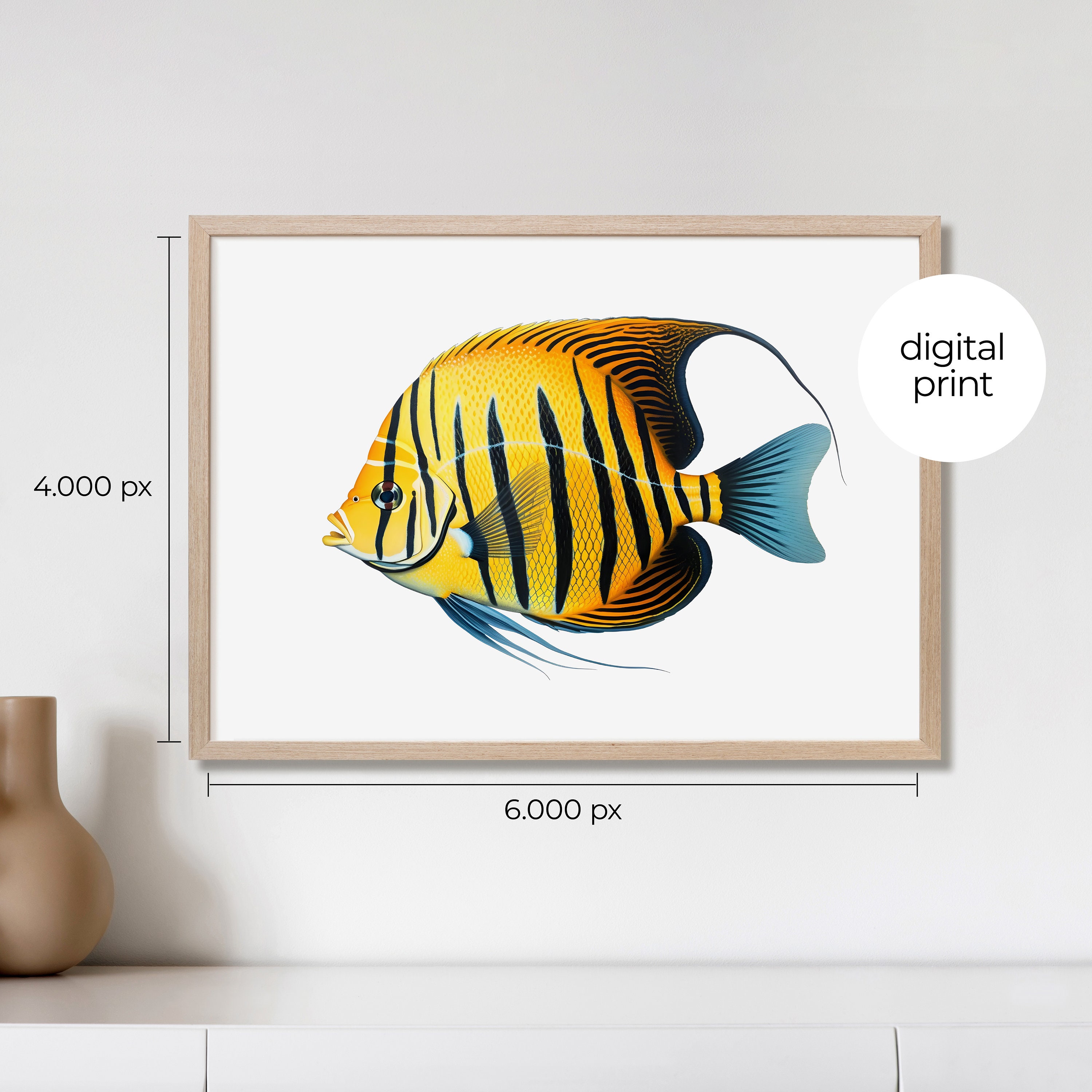 Angelfish Print, Fish Print, Angelfish, Wall Art, Wall Print, Fish ...