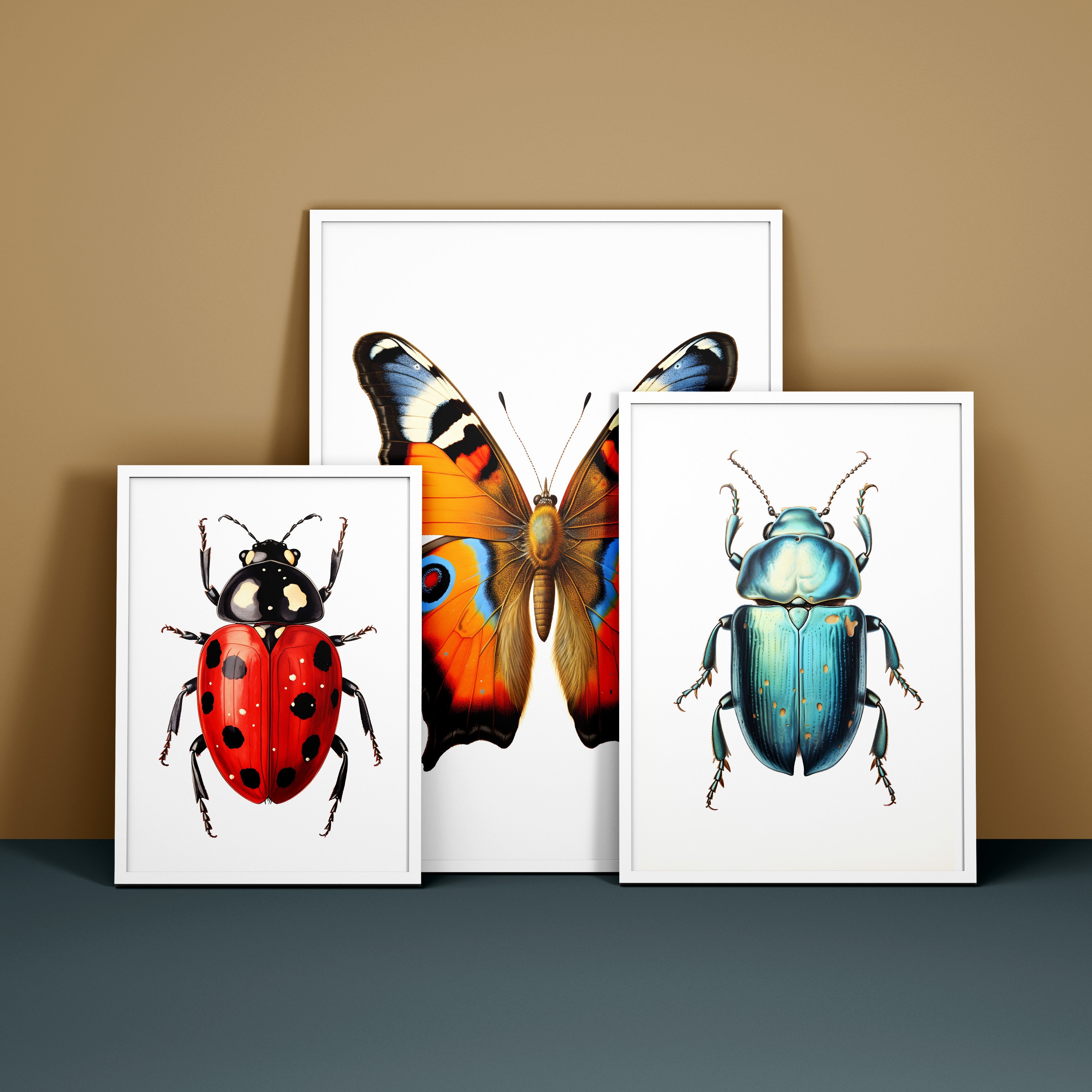 Bugs Print Bundle, Insect Prints, Set of 6, Botanical Guide, Wall Art ...