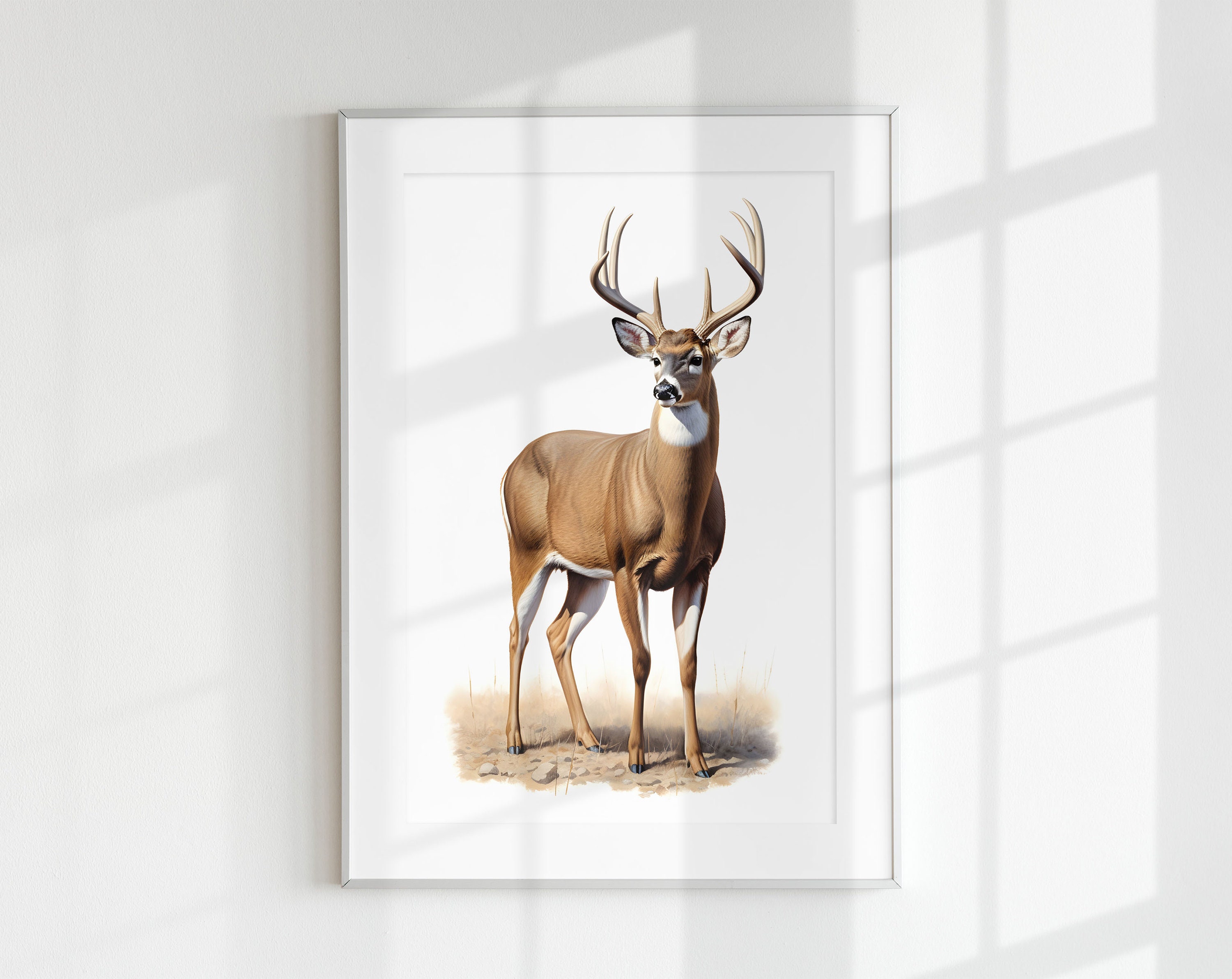 White Tailed Deer Wall Art PRINTABLE Forest Mammal Minimal Poster ...