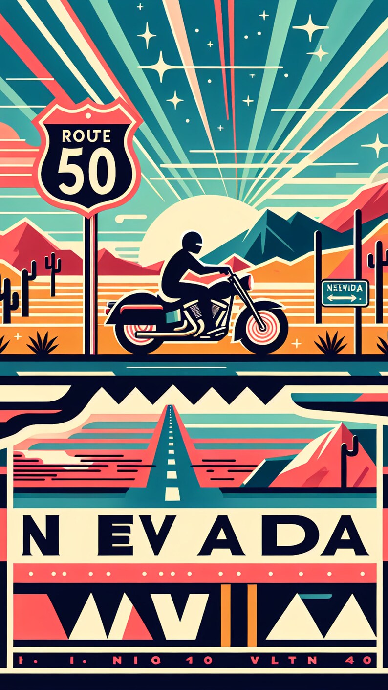 Nevada US Travel Print Nevada Wall Decor Las Vegas Nevada Poster US ...