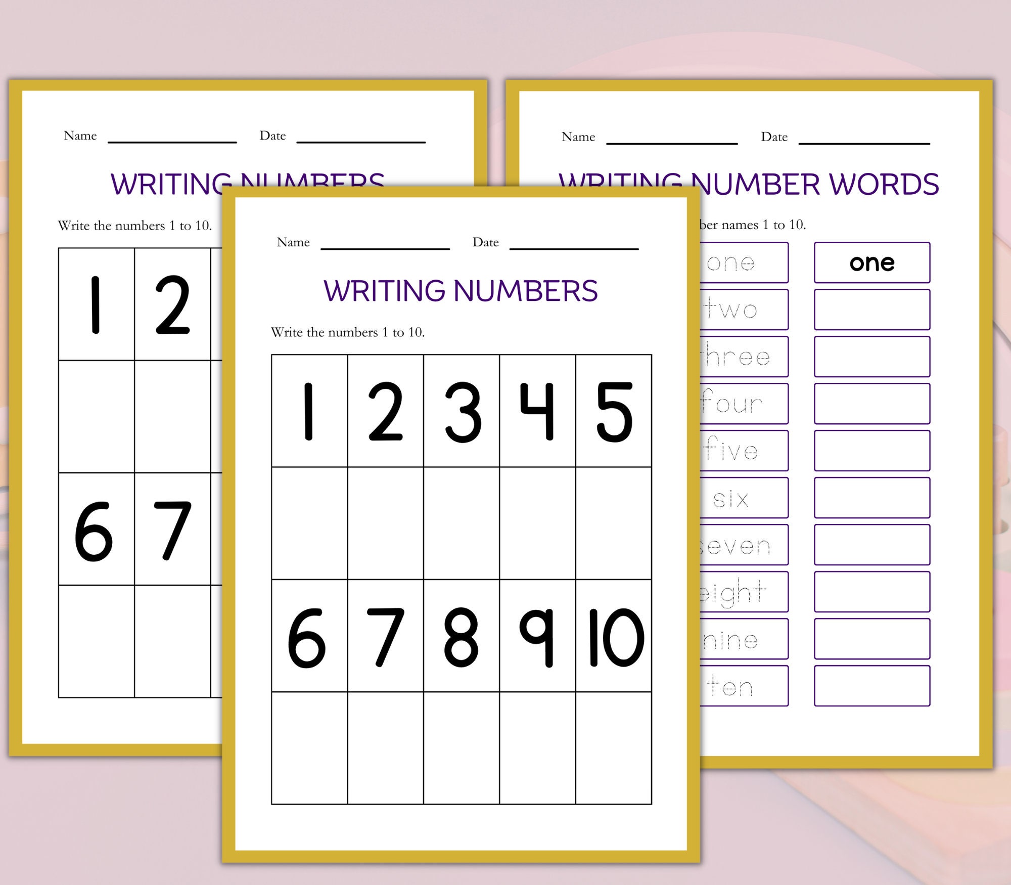 Kindergarten Math Worksheets Bundle Printable Preschool Workbook ...