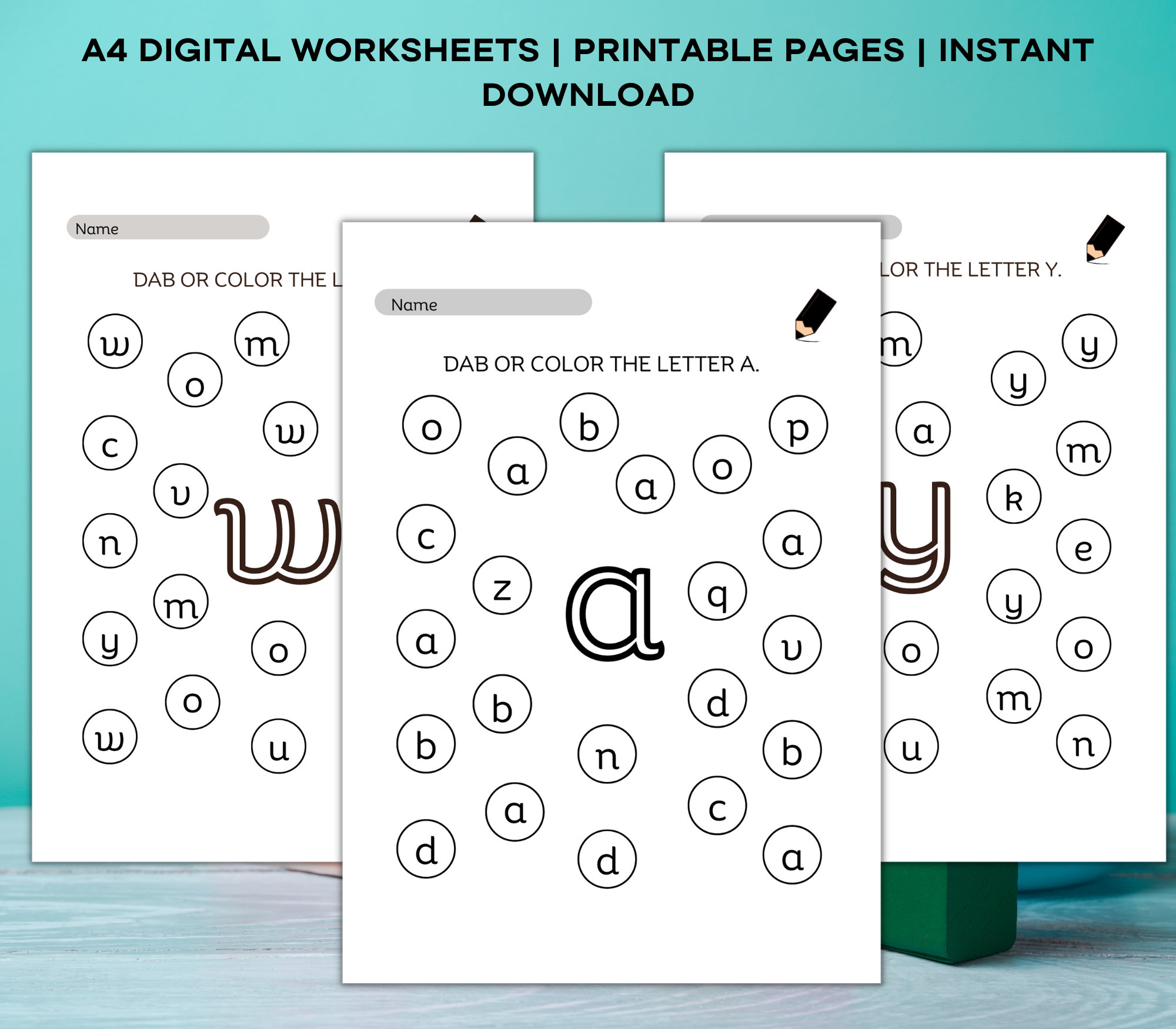 Printable Coloring Letter A-Z Worksheets for Kindergarten - Etsy