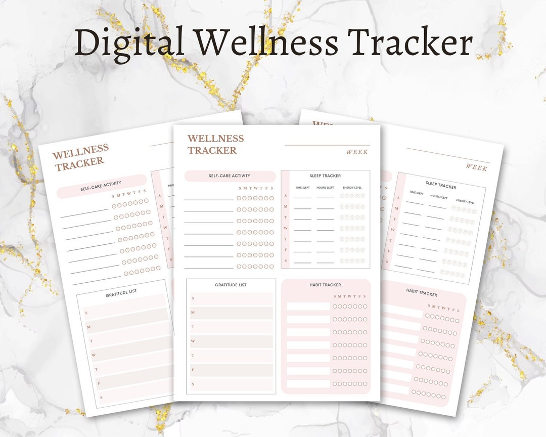 Wellness Tracker Wellness Planner Selfcare Gratitude - Etsy
