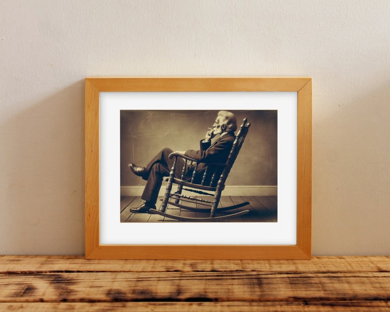 Deep Thought Printable Wall Art, Antique Rocking Chairs Abstract ...