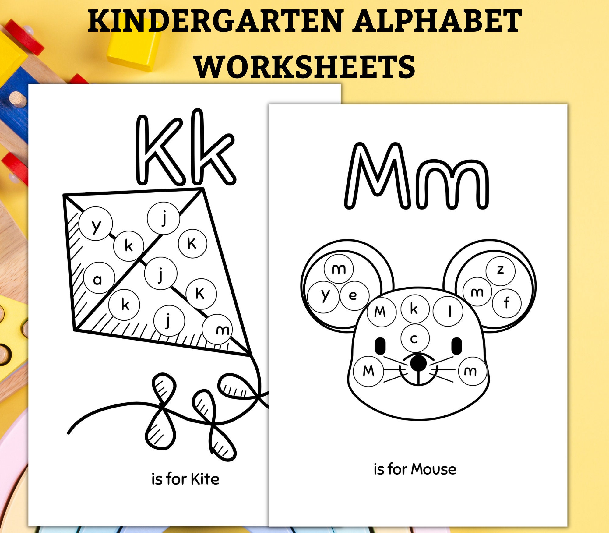 Kindergarten Alphabet Worksheets Printable Alphabet Workbook - Etsy