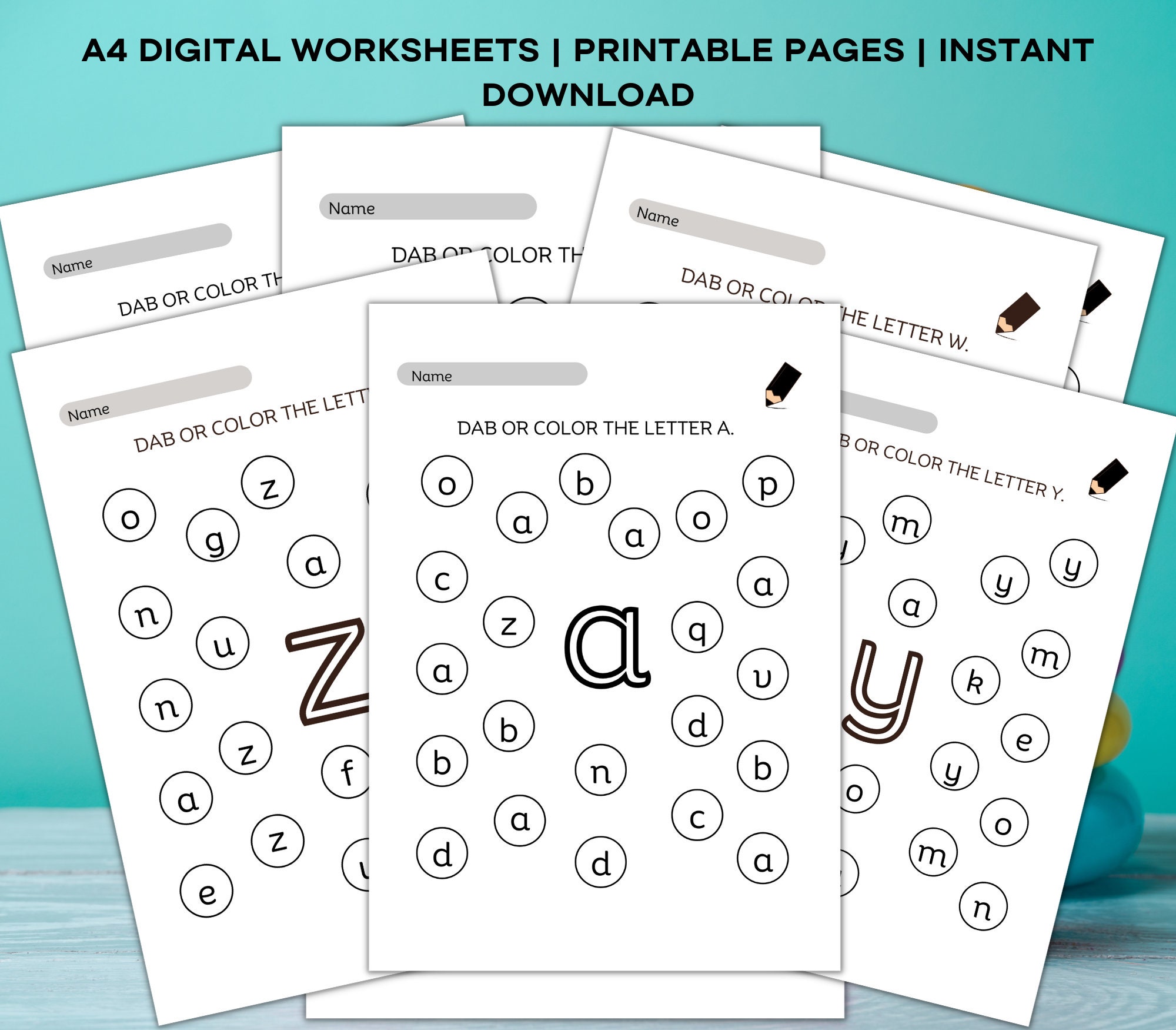 Printable Coloring Letter A-Z Worksheets for Kindergarten - Etsy