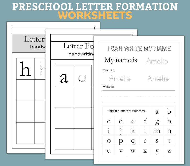 Hojas de trabajo imprimibles de escritura a mano del alfabeto - Etsy México