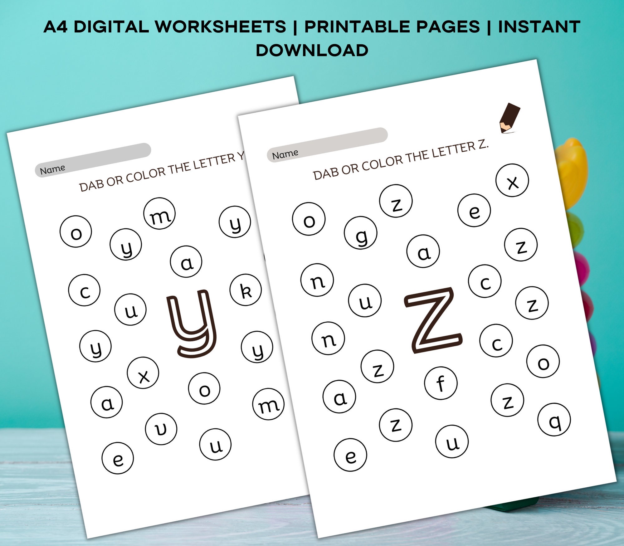 Printable Coloring Letter A-Z Worksheets for Kindergarten - Etsy