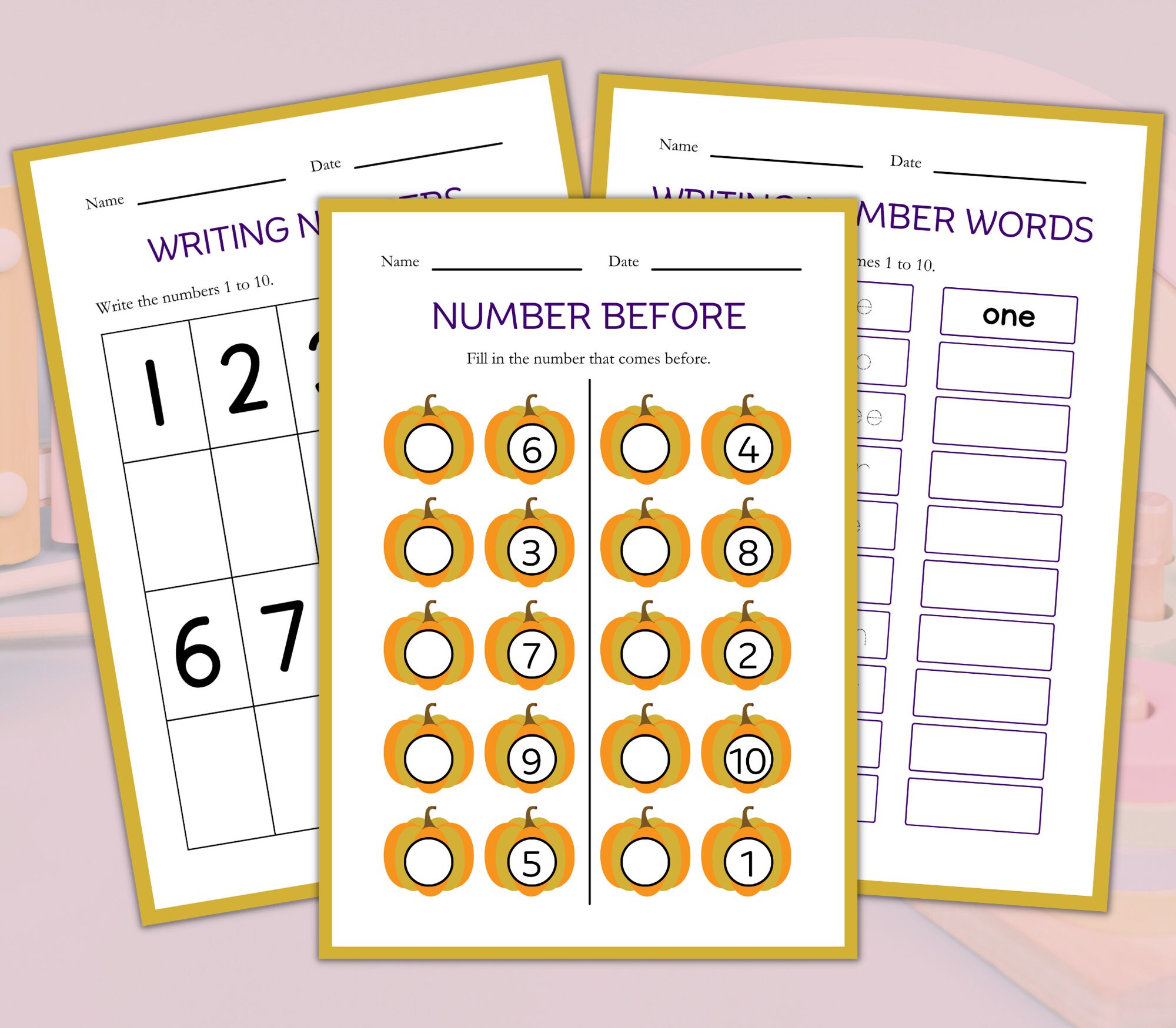 Kindergarten Math Worksheets Bundle Printable Preschool Workbook ...