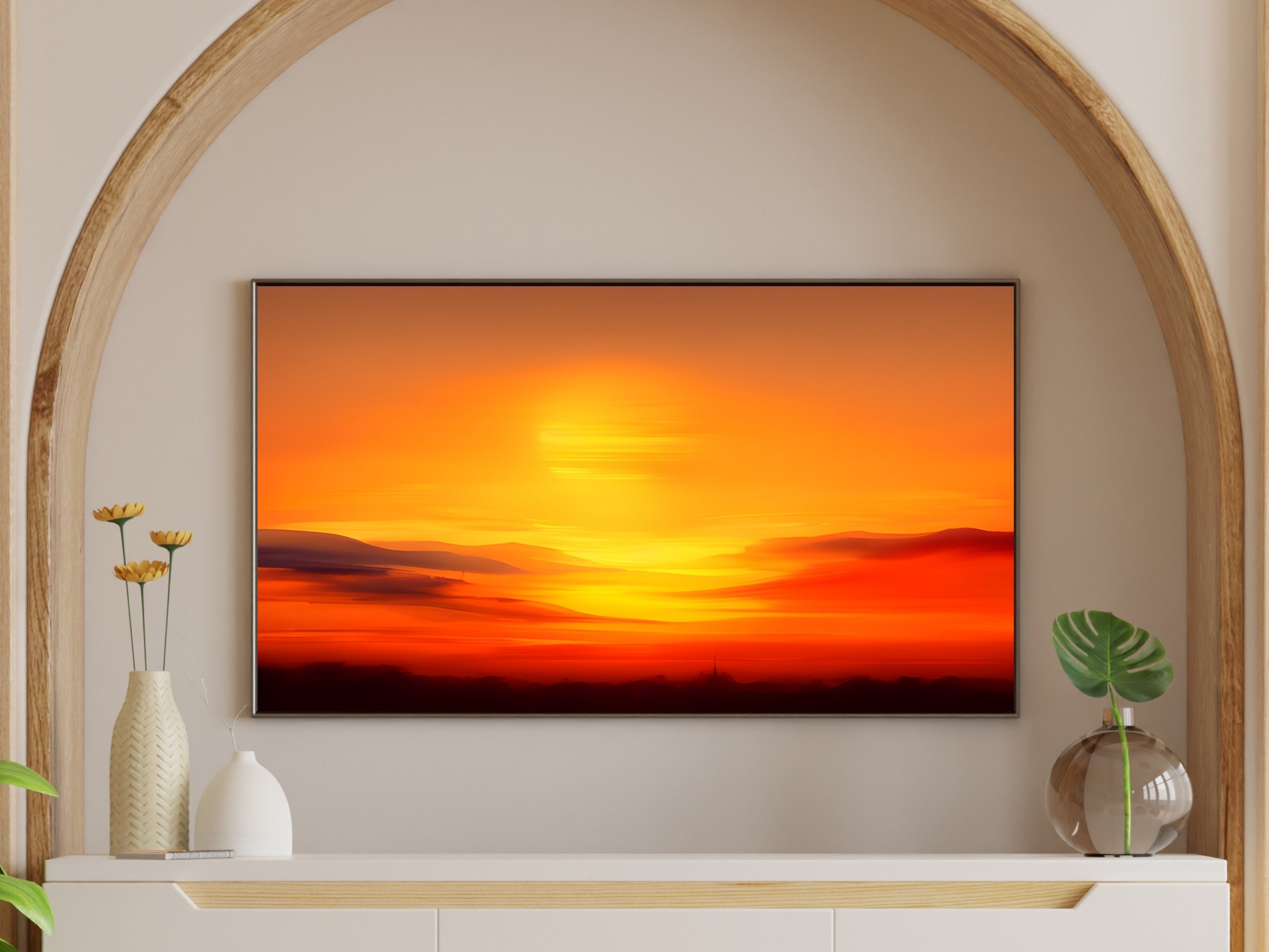 Frame TV Art Beach Sunset, Samsung Frame TV Art, Coastal Landscape ...