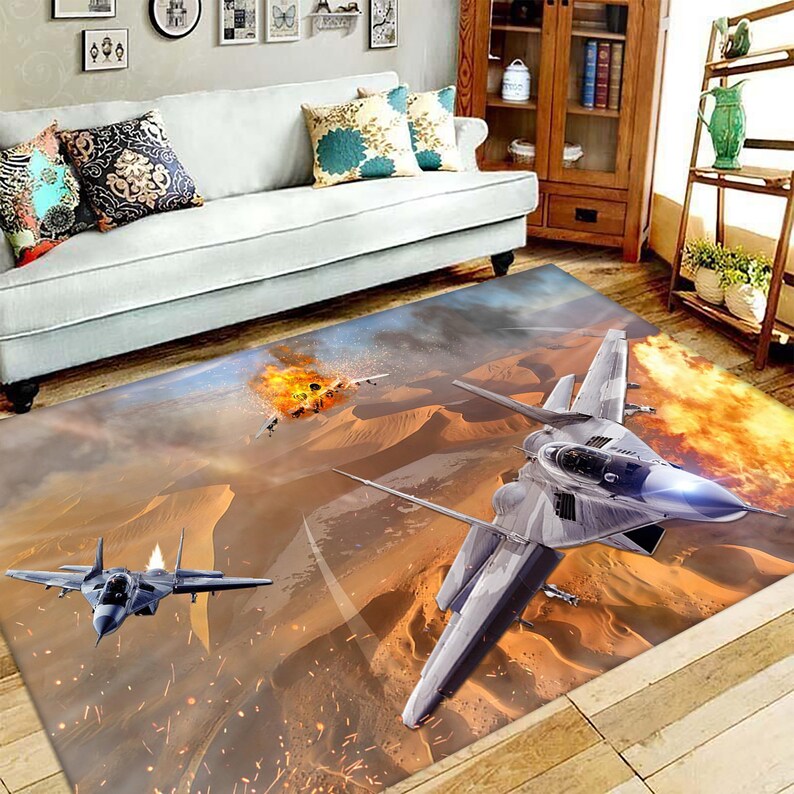 War Plane Rug, Airplane Rug, Military Aircraft Rug, World War Rug, Air ...