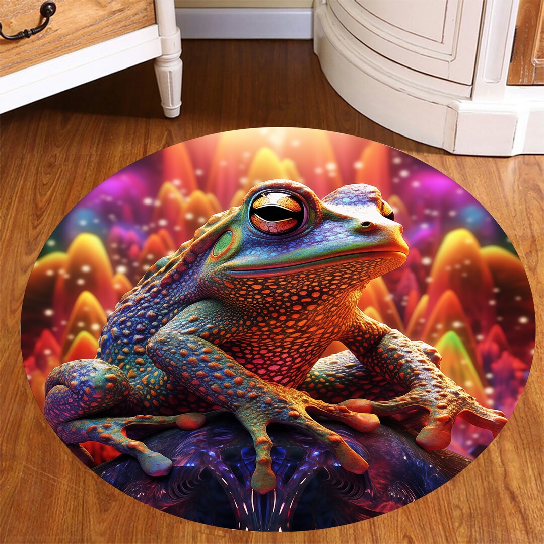Frog Rug, Frog Round Rug, Frog Area Rug, Kids Room Rug, Frog Decor Rug ...