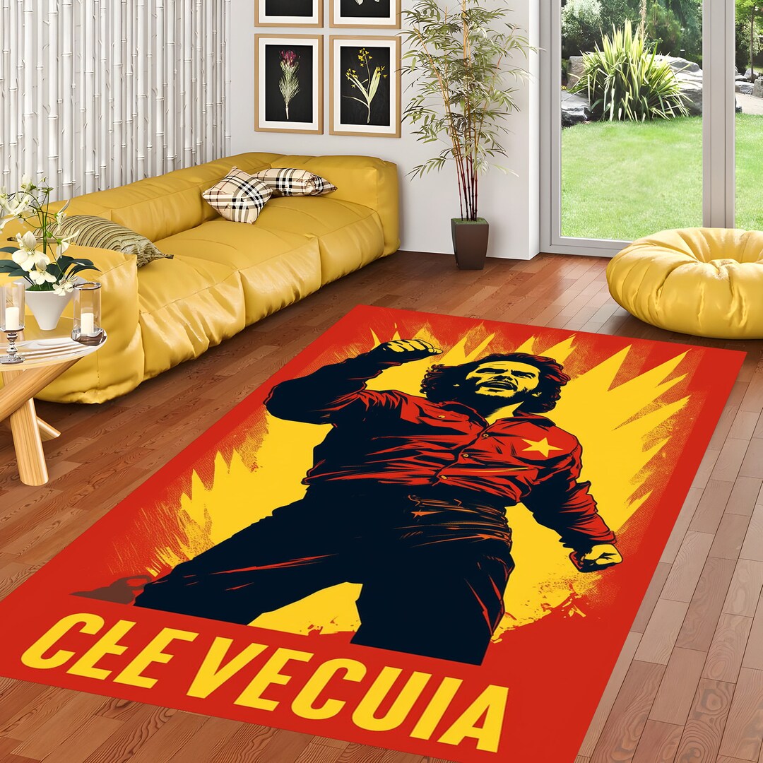 Che Guevara Rug, Che Guevara Art Rug, Revolution Art Rug, Socialist Rug ...