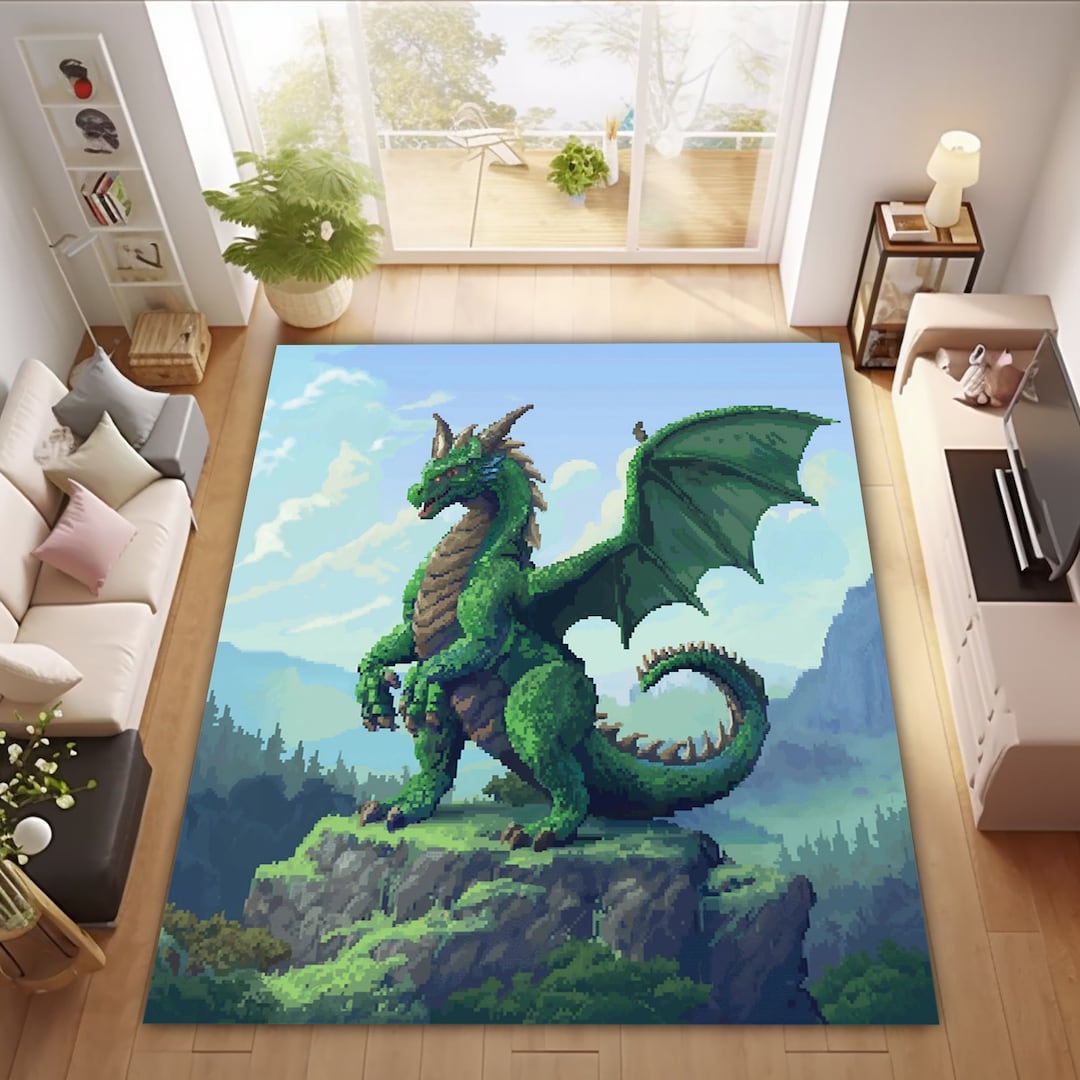 Dragon Area Rug,design Rug,modern Rug,art Rug, Illustration Rug, Dragon ...