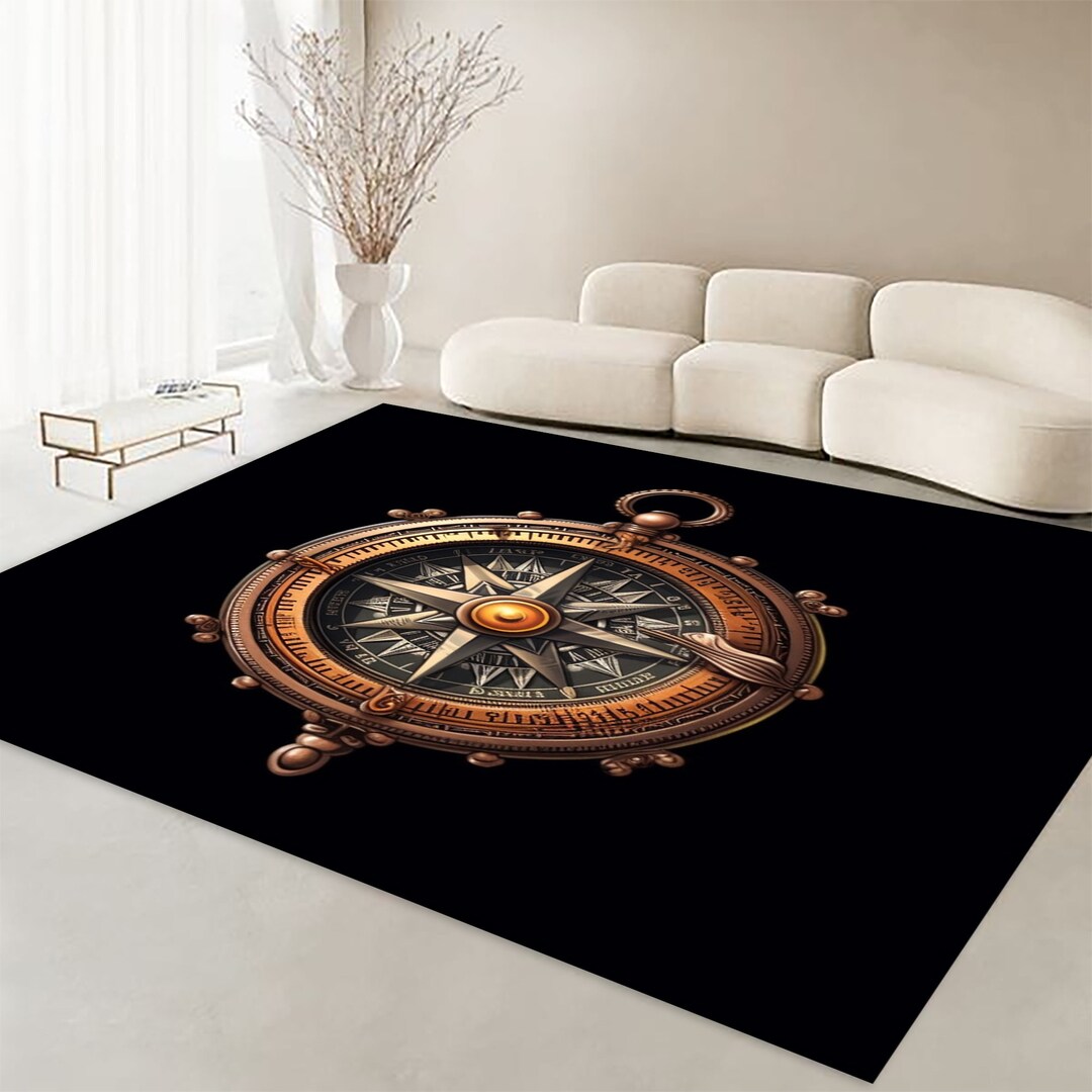 Old Compass Rug, Retro Compass Rug, Compass Rug, Popular Compass Rug ...