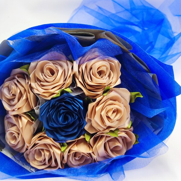 Ribbon Rose Bouquet - Etsy