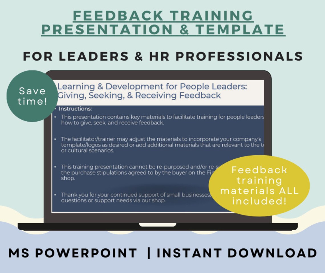Feedback Training Presentation & Template Professional Development HR ...