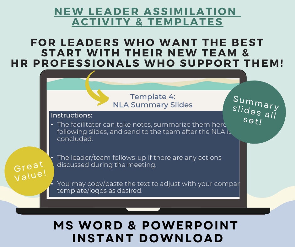 New Leader Assimilation Activity Guide & Templates | Leadership Tools ...