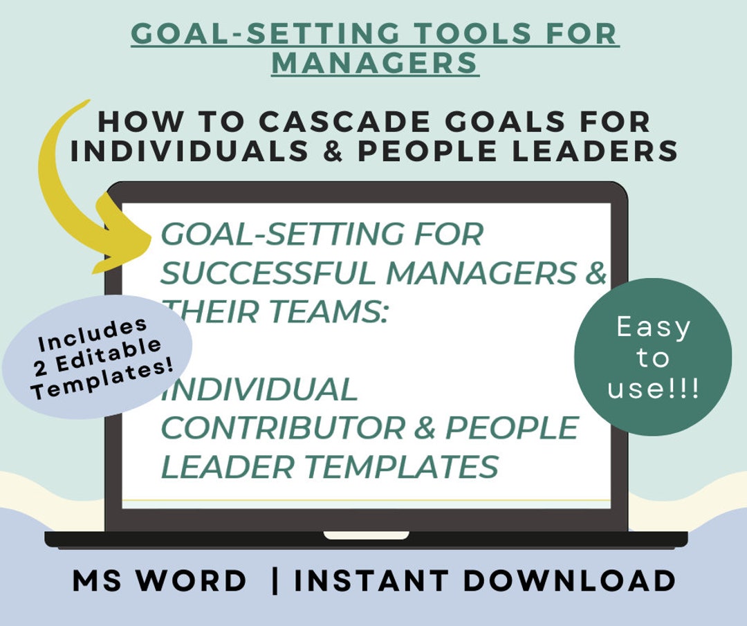 Manager Goal Setting Template: Individual & Team Objectives (MS Word ...