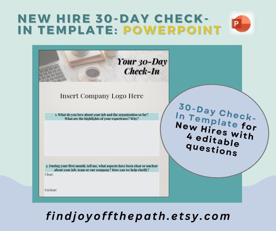 New Hire Onboarding Check-in Templates: 30 & 90-day Feedback (digital ...