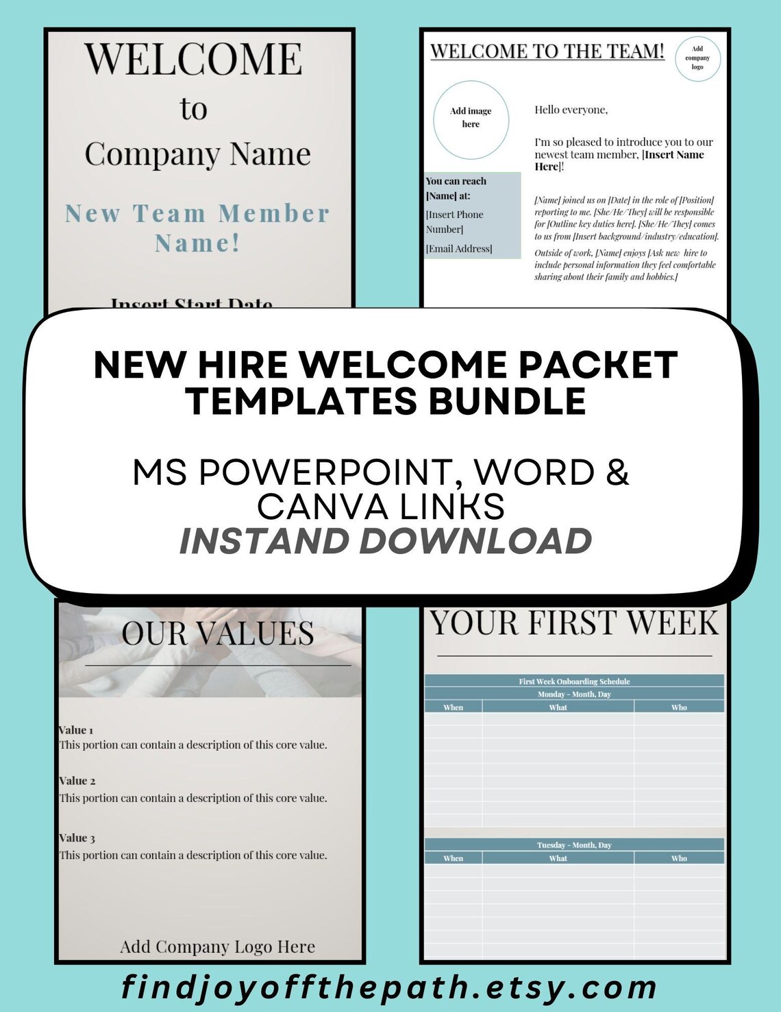 New Hire Welcome Packet Bundle | Onboarding | New Employee Social Media ...