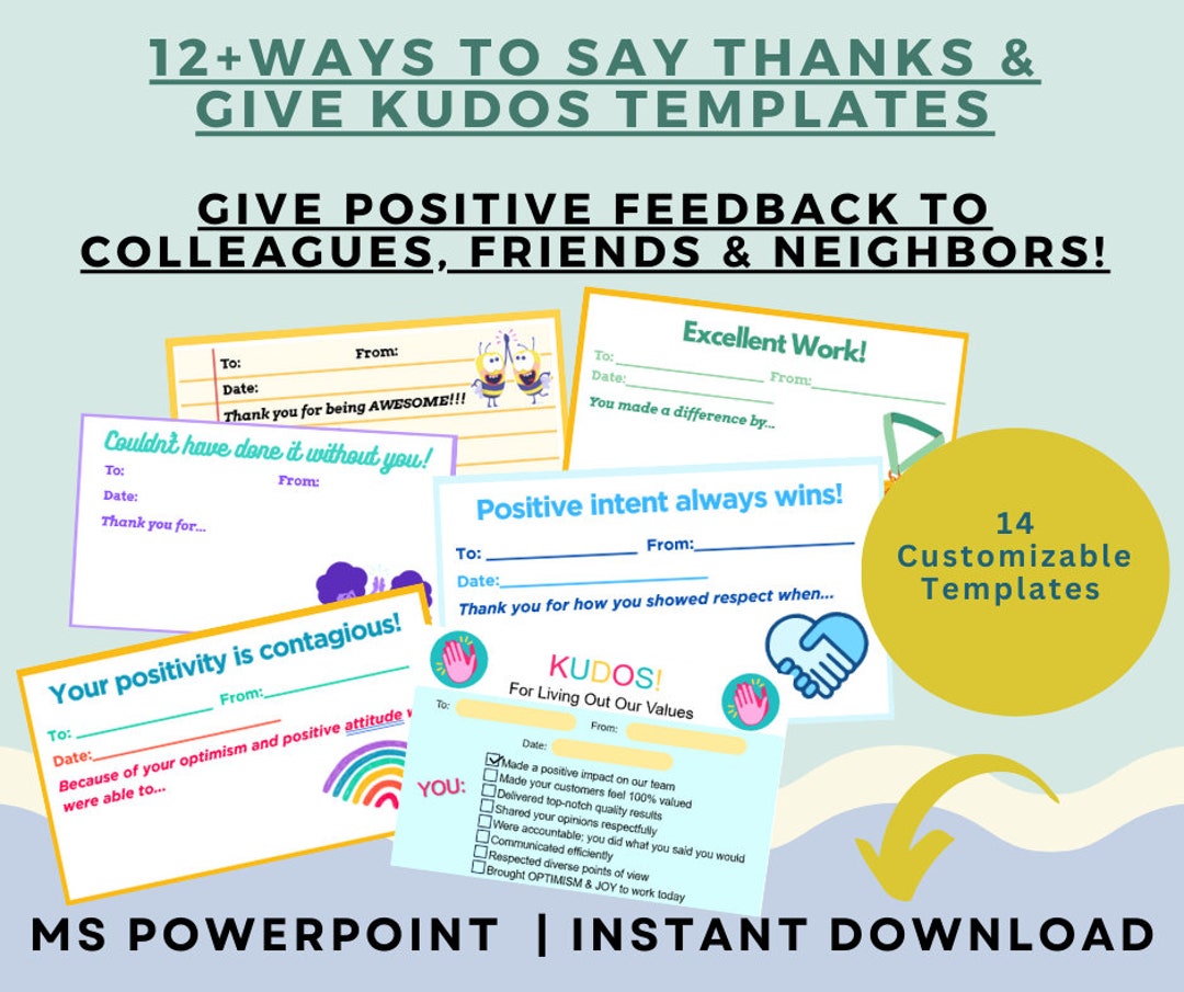 12+ Ways to Give Kudos & Say Thank You With Easy to Customize Cards You ...