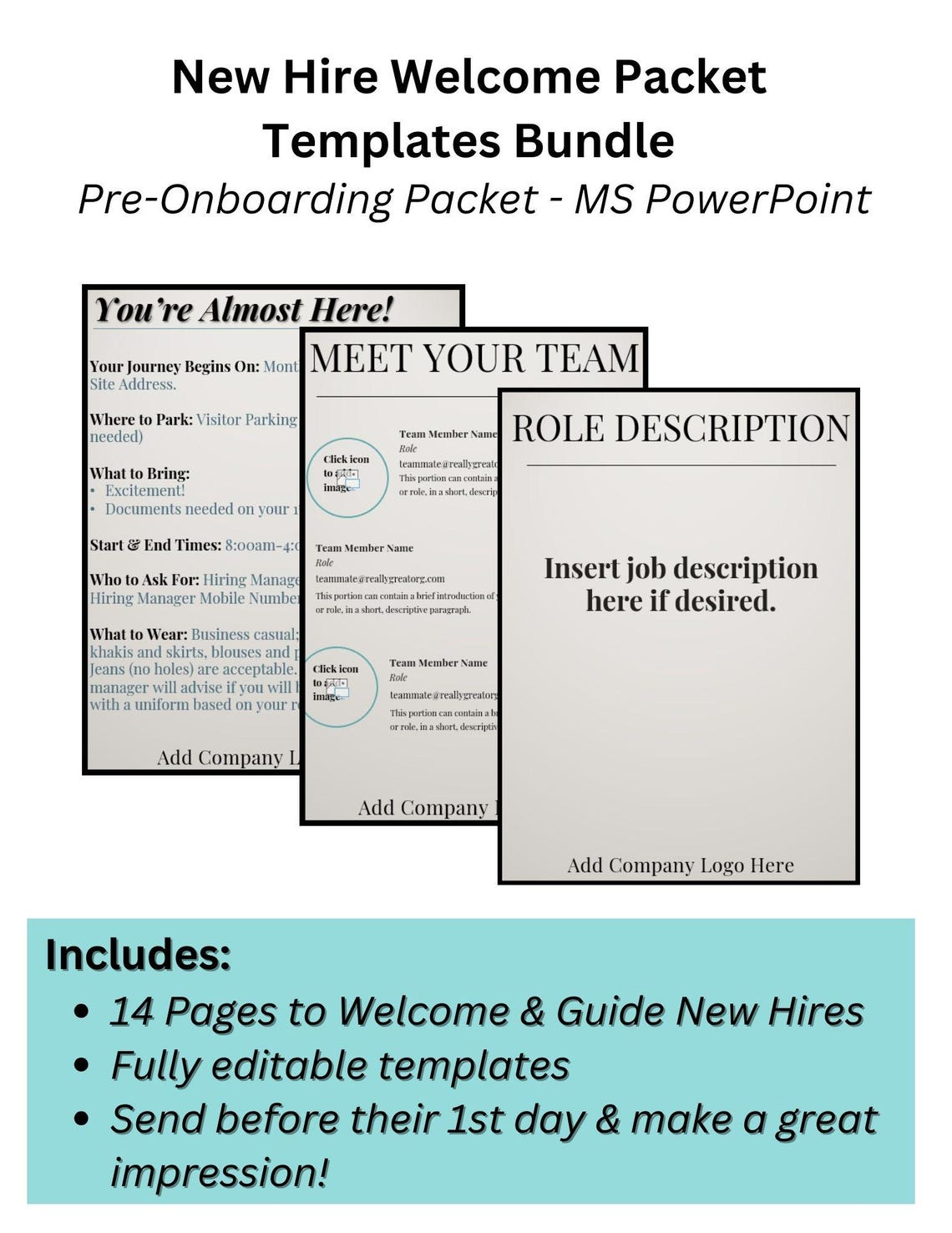 New Hire Welcome Packet Bundle | Onboarding | New Employee Social Media ...
