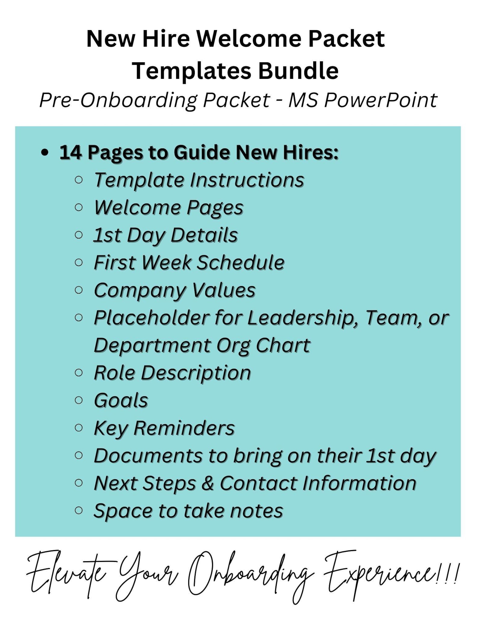 New Hire Welcome Packet Bundle | Onboarding | New Employee Social Media ...