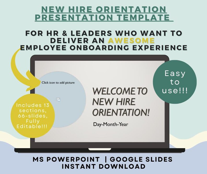 New Hire Orientation Presentation Template: HR Training (powerpoint ...